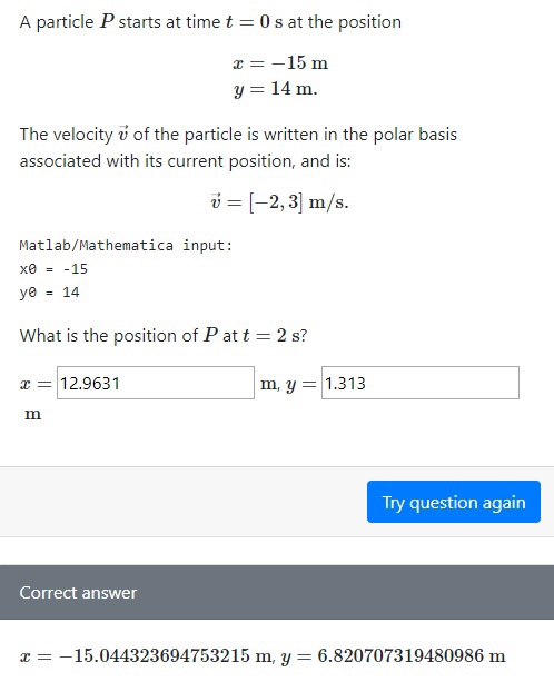 Solved A particle P starts at time t 0 s at the position | Chegg.com