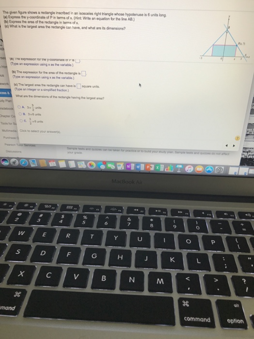 Solved The given figure shows a rectangle inscribed in an | Chegg.com