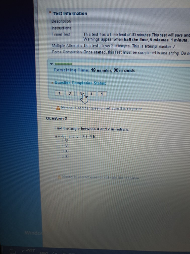 Solved * Test Information Description Instructions This test | Chegg.com