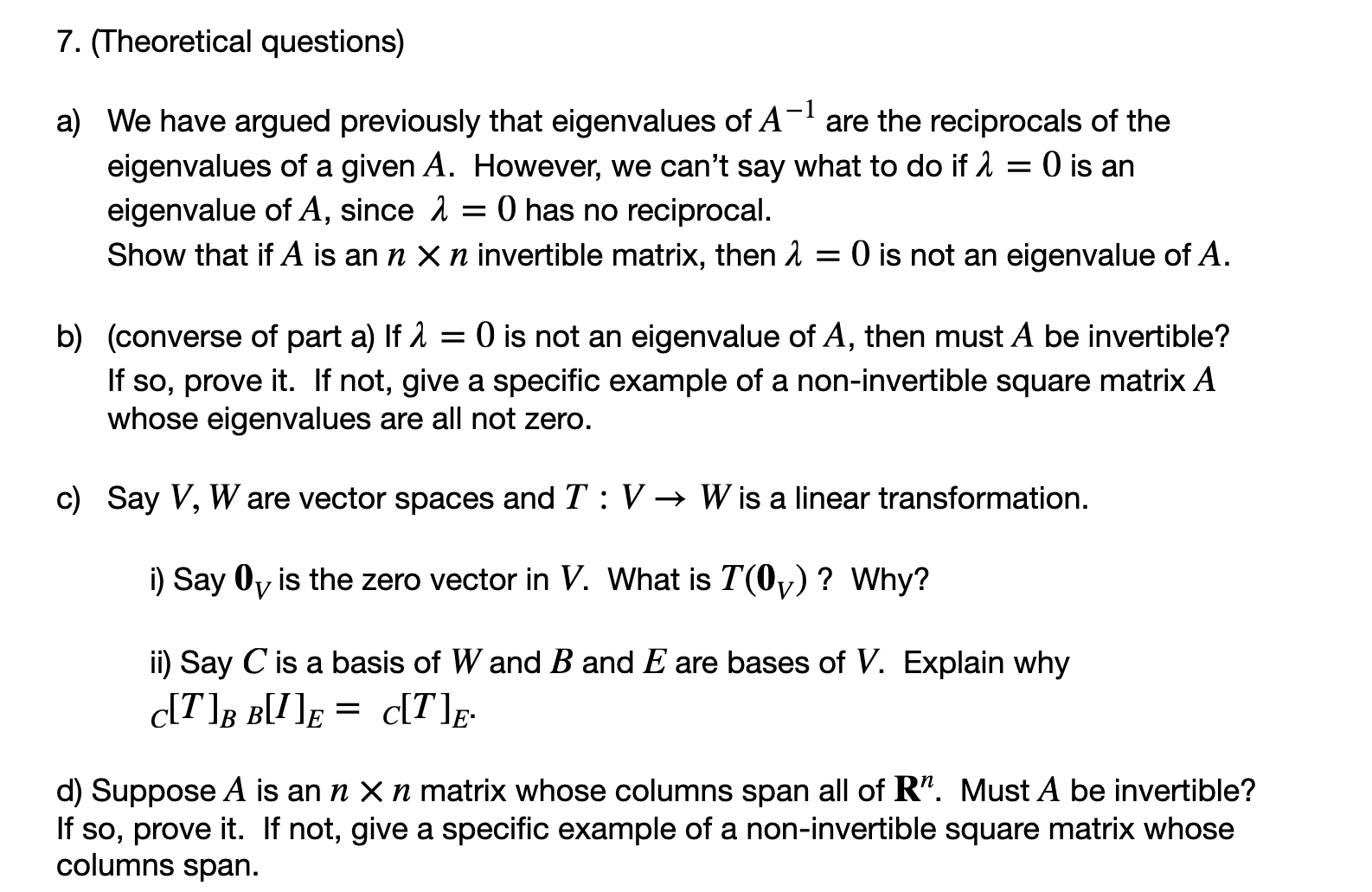 Solved (Theoretical questions)a) ﻿We have argued previously | Chegg.com