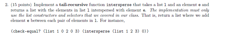 Please answer the following question in racket | Chegg.com