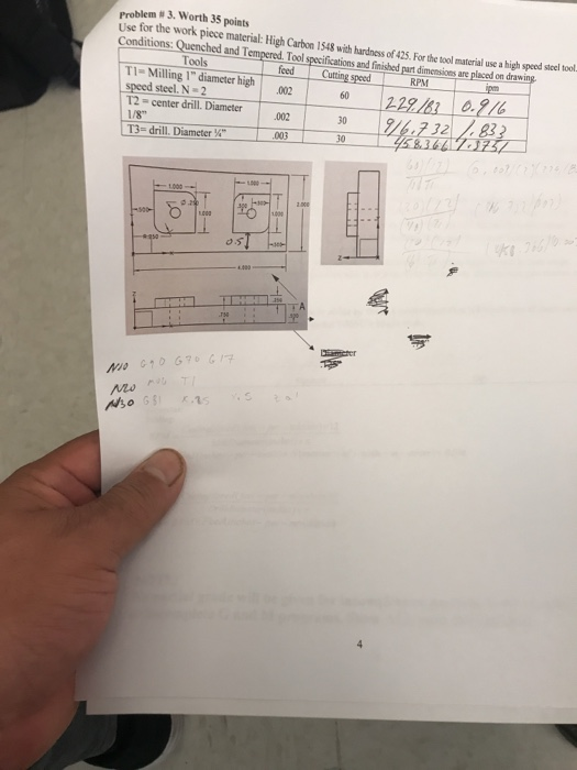 Part II. Create a G and M code program for problems. | Chegg.com