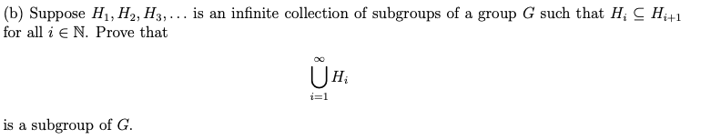 Solved (b) Suppose H1,H2,H3,… is an infinite collection of | Chegg.com