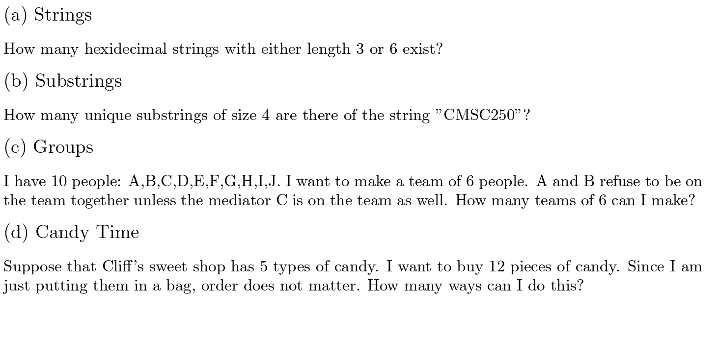 Solved (a) Strings How many hexidecimal strings with either | Chegg.com Solved (a) Strings How many hexidecimal strings with either | Chegg.com