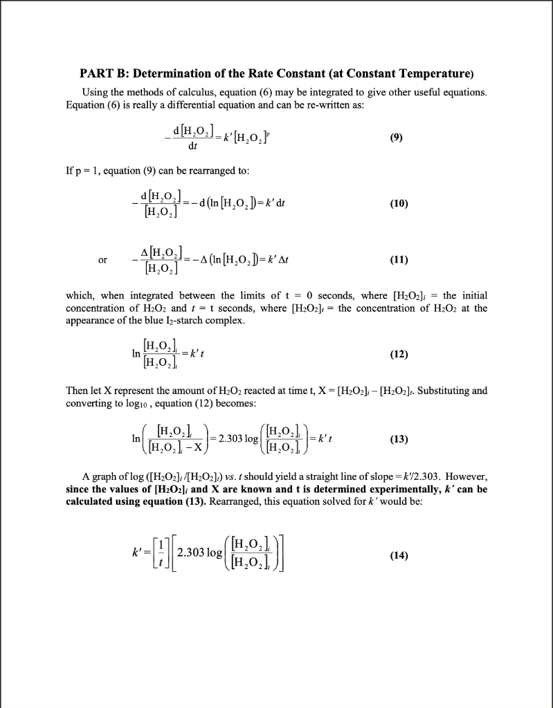CHEM 115: EXPERIMENT ONE KINETICS OF THE IODINE CLOCK | Chegg.com