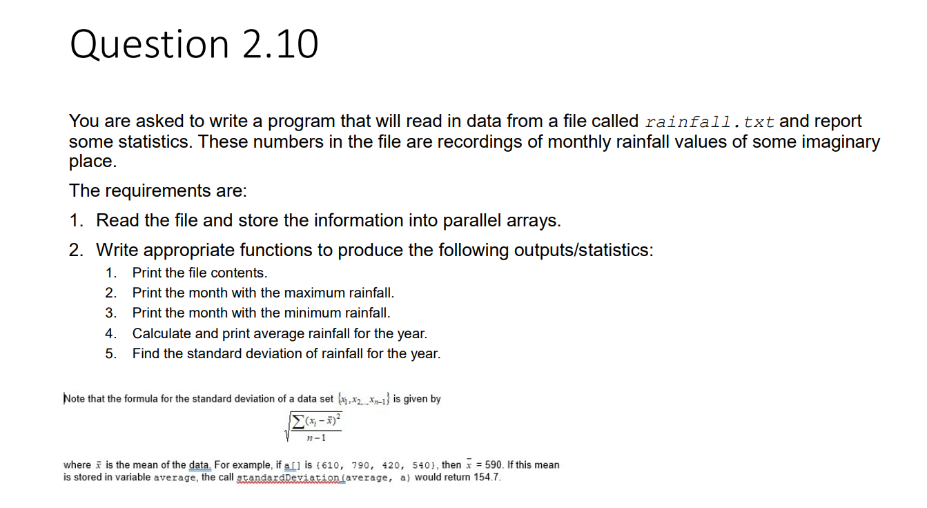 Solved Question 2.10 You are asked to write a program that | Chegg.com