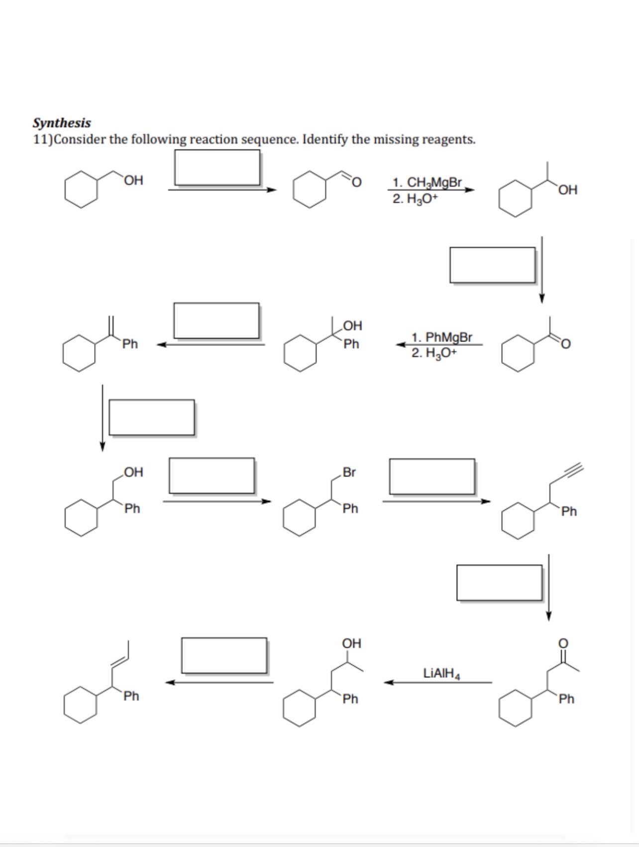 Solved Synthesis 11)Consider the following reaction | Chegg.com