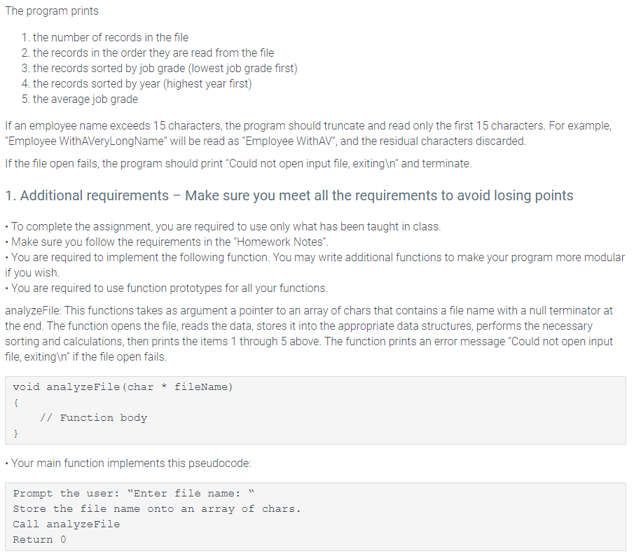 Solved Write a program that reads employee records from a | Chegg.com