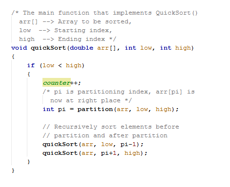 Solved int partition (double arr[, int low, int high) int | Chegg.com