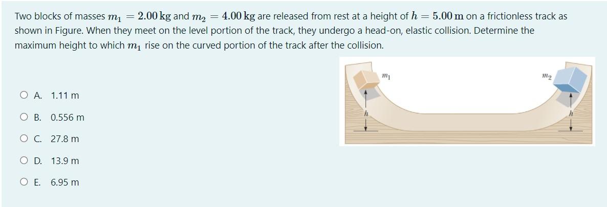 Solved Two blocks of masses mi = 2.00 kg and m2 = 4.00 kg | Chegg.com