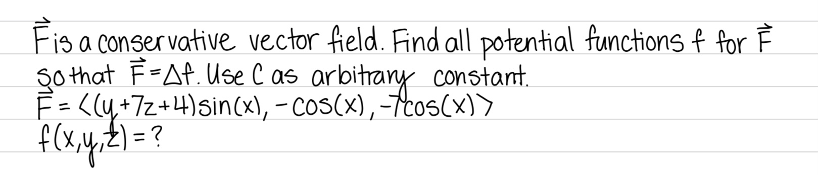 Solved vec(F) ﻿is a conservative vector field. Find all | Chegg.com