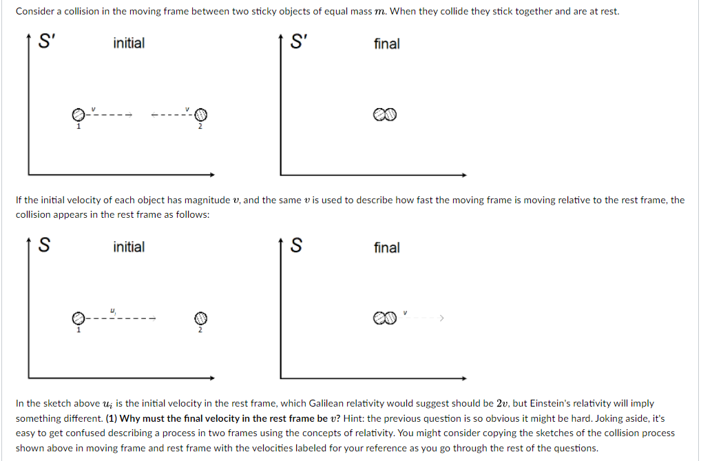 Solved Consider a collision in the moving frame between two | Chegg.com
