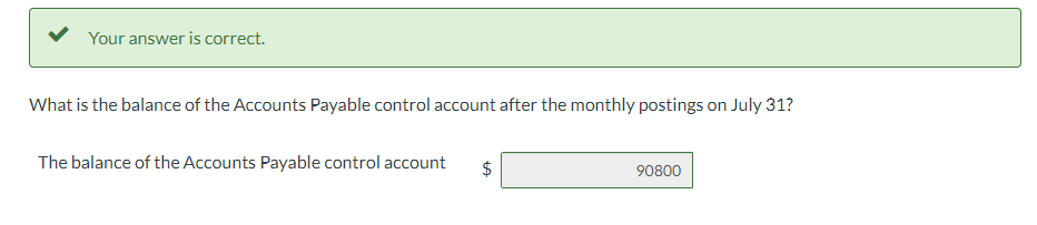 Solved What is the balance of the Accounts Payable control | Chegg.com