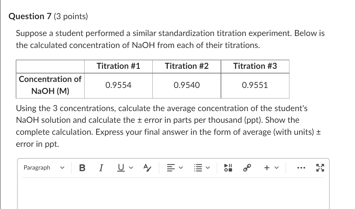 Solved A student performed three KHP titrations in Part 1 in | Chegg.com