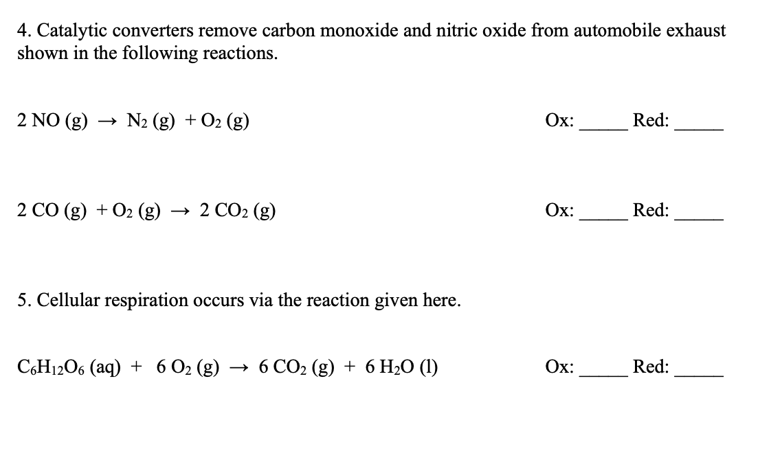 Solved For each reaction, label the oxidation number for | Chegg.com