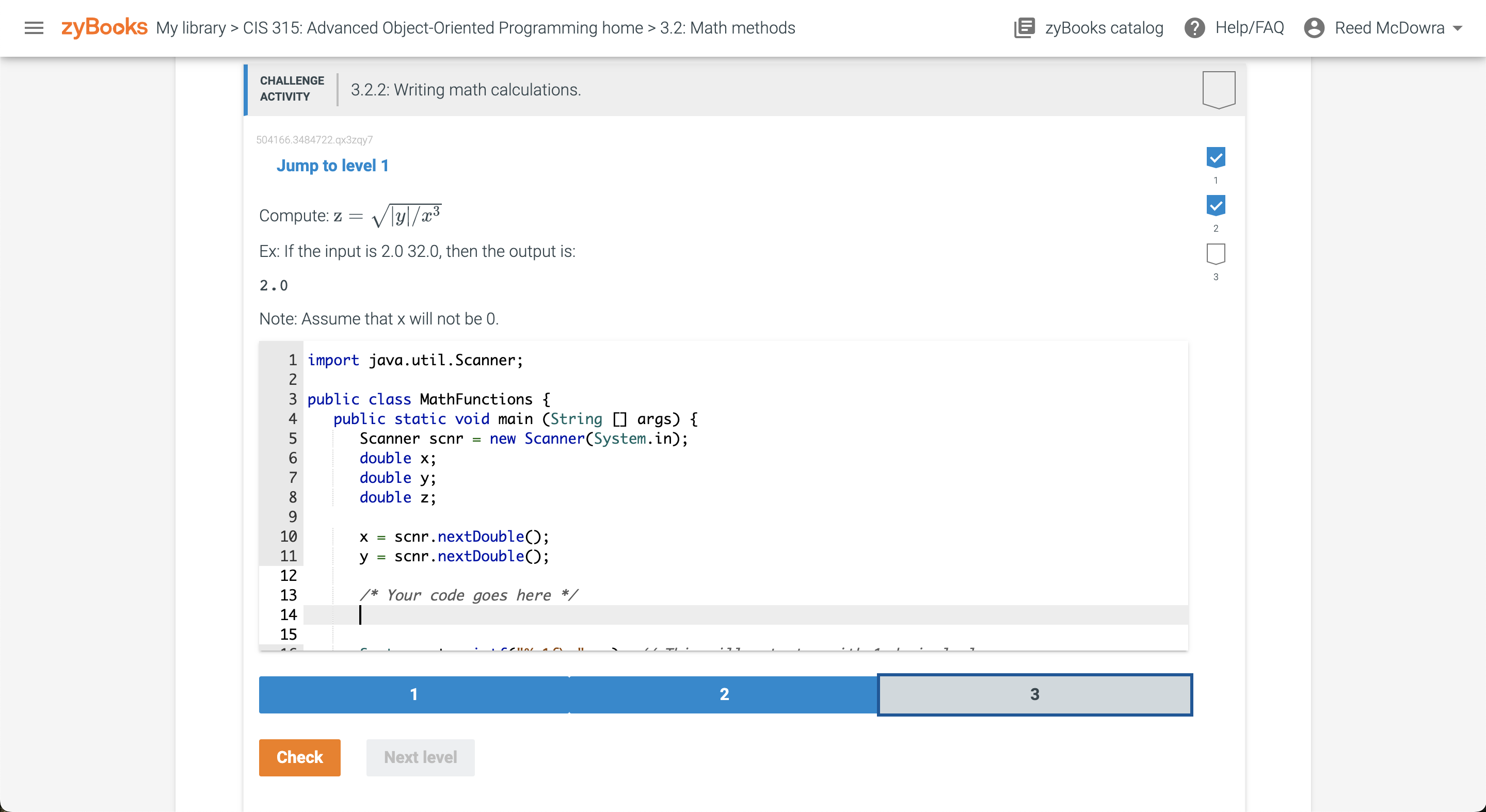Solved 3.2.2: Writing math | Chegg.com