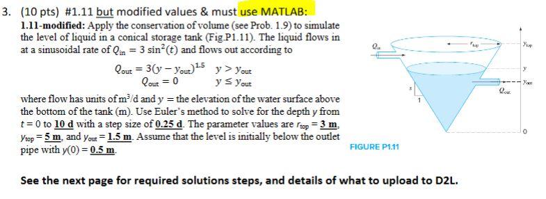 Solved 3. (10 pts) \#1.11 but modified values \& must use | Chegg.com