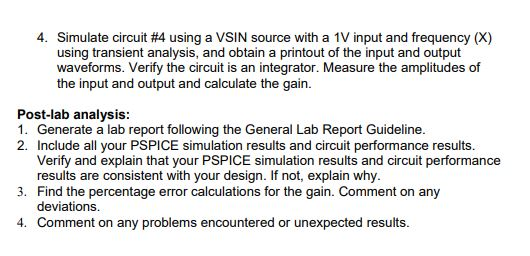 Solved: LAB EXPERIMENT #5: OP-AMP CIRCUITS Objective: To D... | Chegg.com