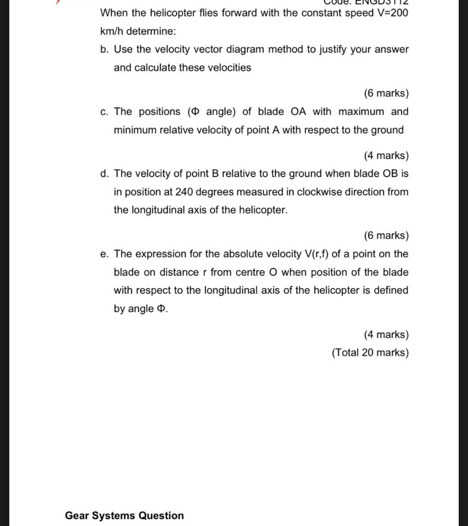 Solved When the helicopter flies forward with the constant | Chegg.com