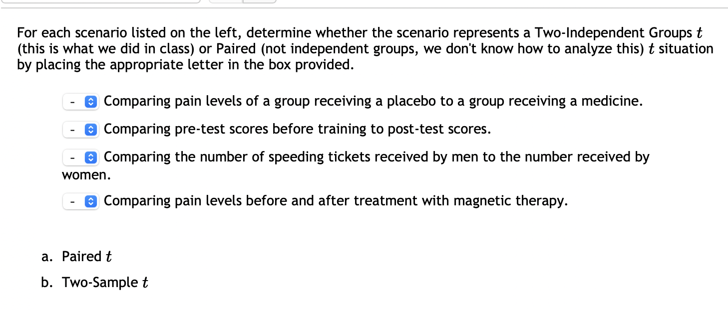 Solved For each scenario listed on the left, determine | Chegg.com