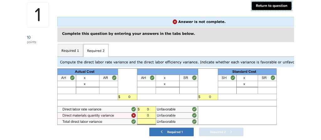 Solved Homework - Variance analysis Saved Help Save & Exit | Chegg.com