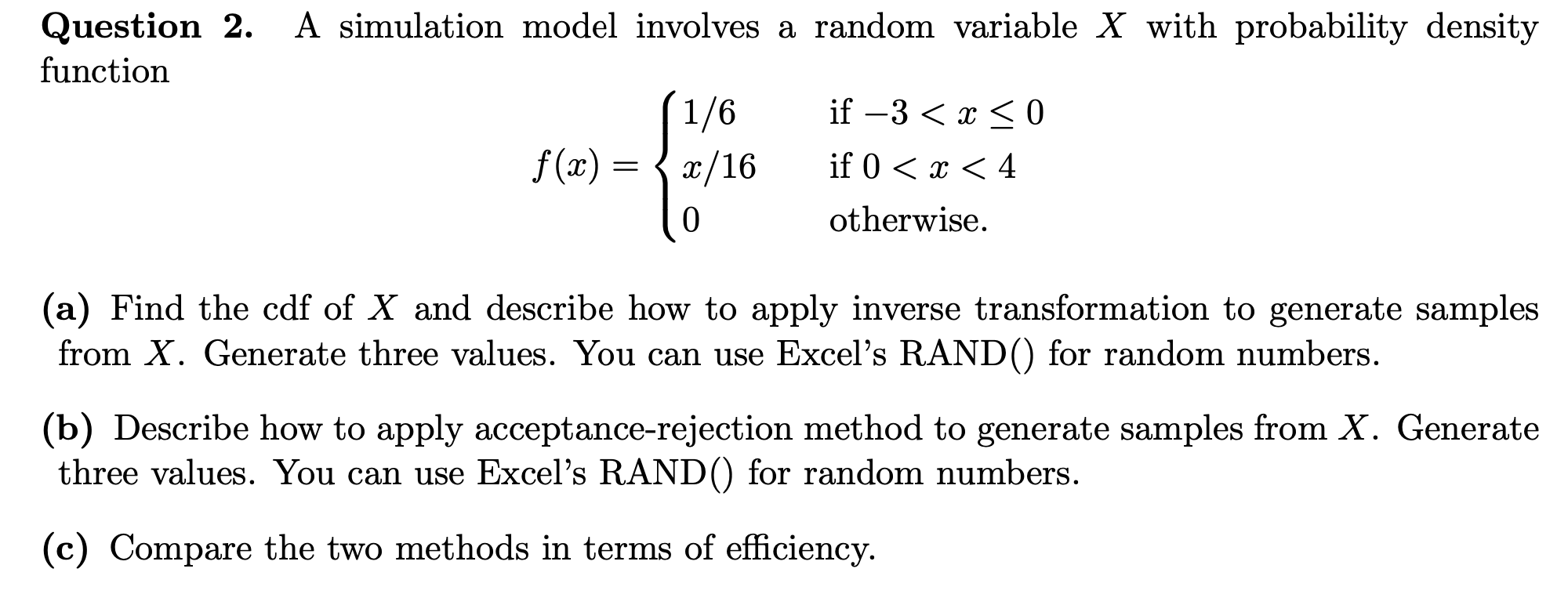 A simulation model involves a random variable X with | Chegg.com