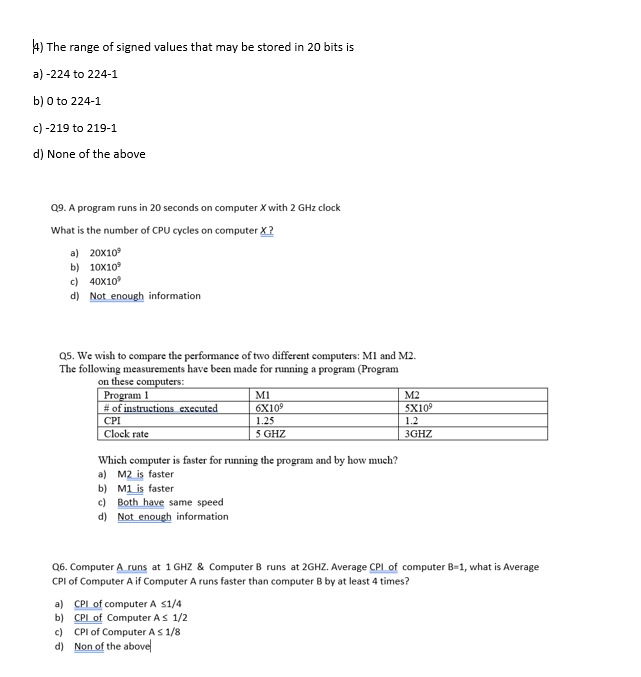 Solved 4) The range of signed values that may be stored in | Chegg.com