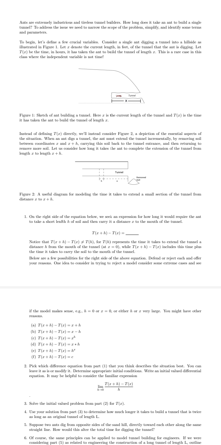 Solved Ants are extremely industrious and tireless tunnel | Chegg.com