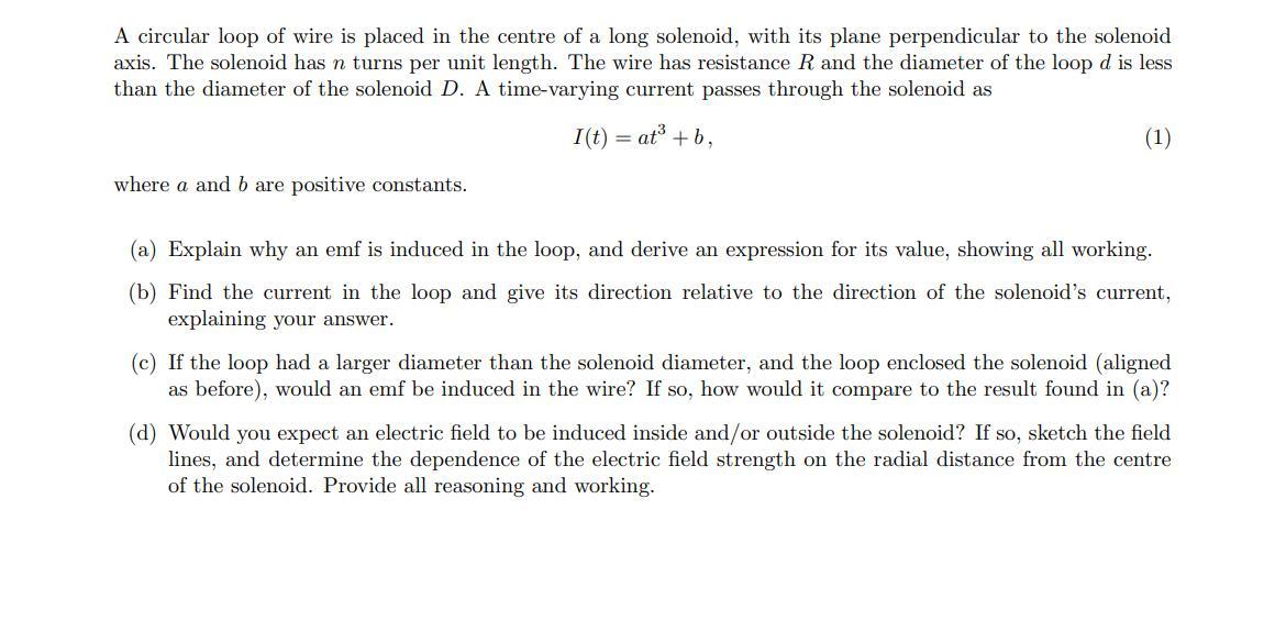 Solved A circular loop of wire is placed in the centre of a | Chegg.com