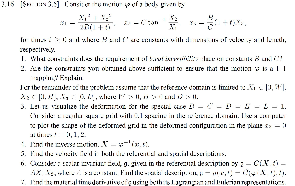 3.16 [SECTION 3.6] Consider the motion p of a body | Chegg.com