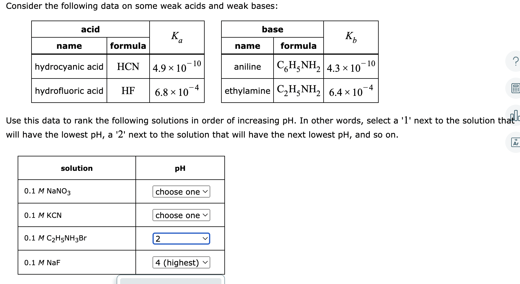 Solved Consider the following data on some weak acids and | Chegg.com