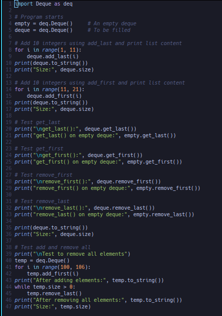 Solved In this exercise you should implement a deque data | Chegg.com