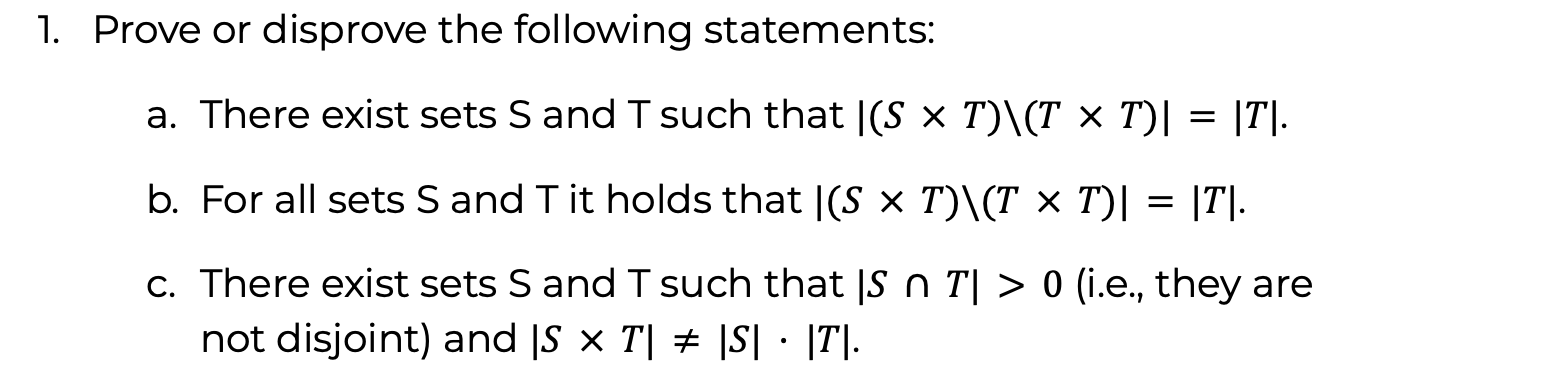 Solved Prove or disprove the following statements:a. ﻿There | Chegg.com