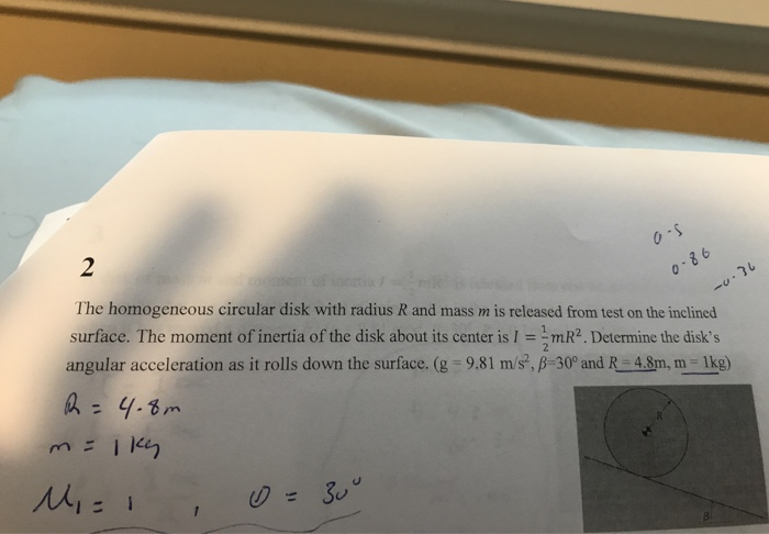 The homogeneous circular disk with radius R and mass | Chegg.com