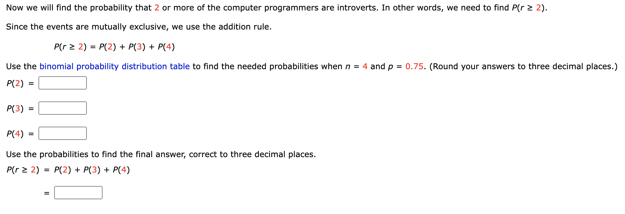 Solved Now we will find the probability that 2 or more of | Chegg.com