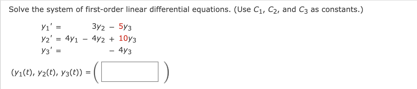 Solved Solve the system of first-order linear differential | Chegg.com