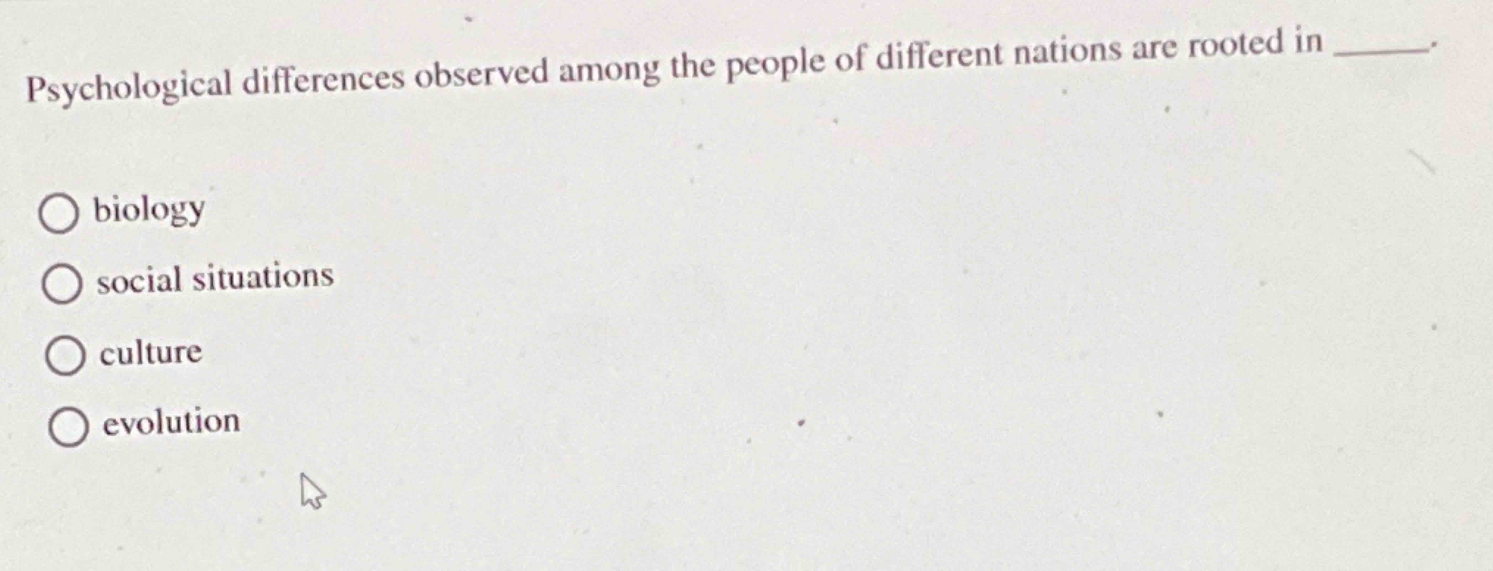 Solved Psychological differences observed among the people | Chegg.com