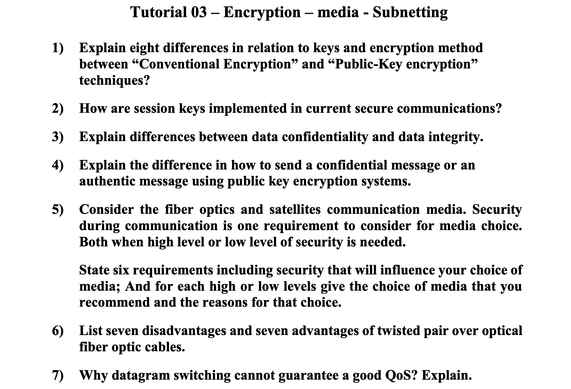 Solved Tutorial 03 - Encryption - media - Subnetting 1) | Chegg.com