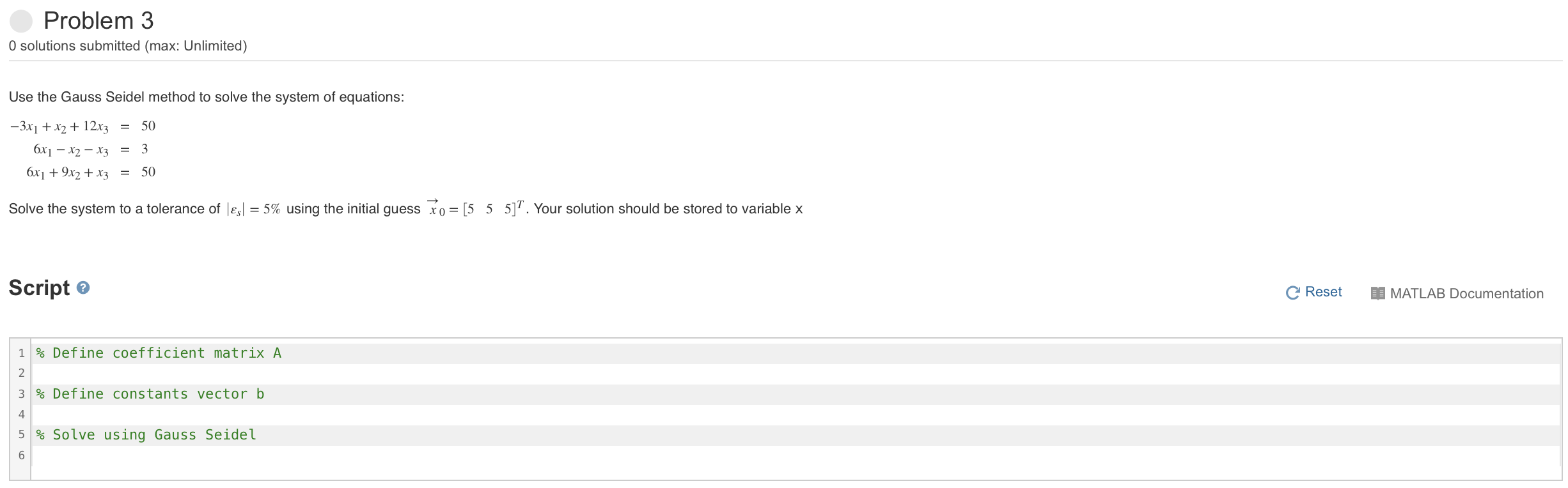 Solved Problem 3 O solutions submitted (max: Unlimited) Use | Chegg.com
