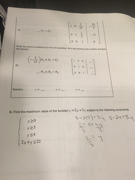 Solved 1 0 24 15 5 00119 Enter the missing coefficient for | Chegg.com