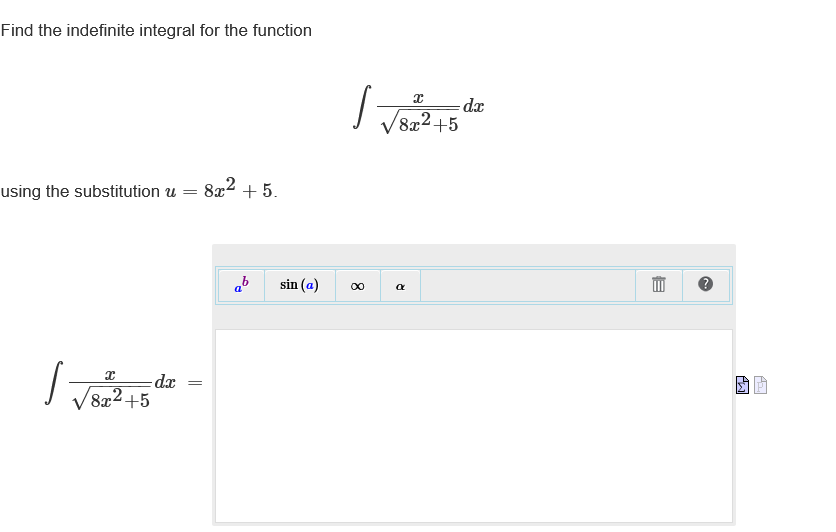 Solved Find the indefinite integral for the function \\[ | Chegg.com