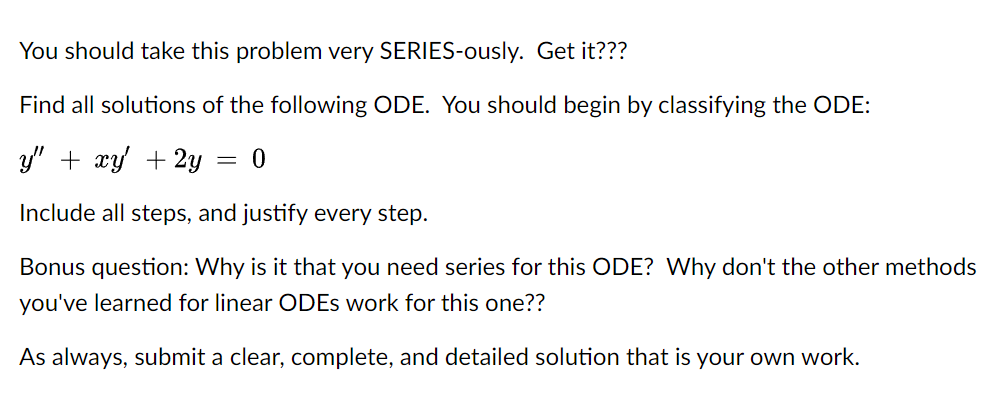 Solved You should take this problem very SERIES-ously. Get | Chegg.com