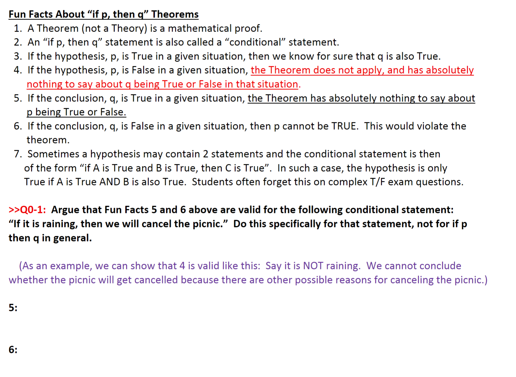 Solved Fun Facts About "if p, then q" Theorems 1. A Theorem | Chegg.com
