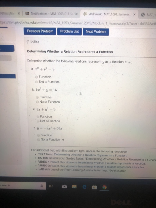 Solved Notifications-MAT-1093-01E-SX 2@my utsa X WeBWork: | Chegg.com Solved Notifications-MAT-1093-01E-SX 2@my utsa X WeBWork: | Chegg.com
