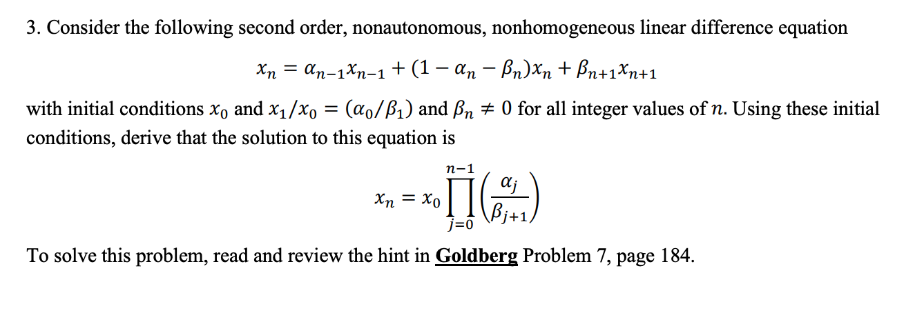 3. Consider the following second order, | Chegg.com