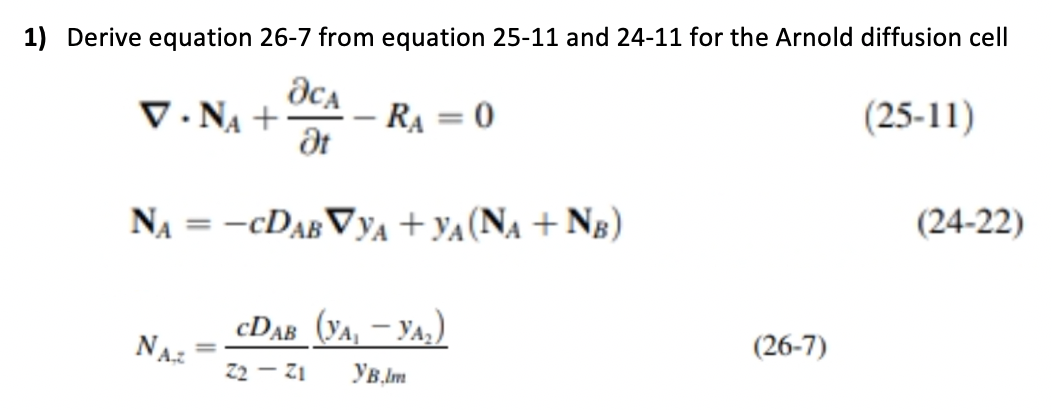 Solved 1) Derive equation 26-7 from equation 25-11 and 24-11 | Chegg.com