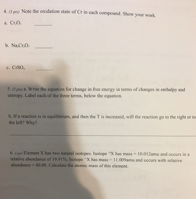 Solved Note the oxidation state of Cr in each compound. Show | Chegg.com