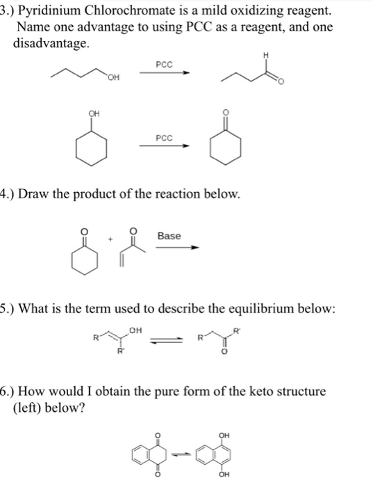 Solved 3.) Pyridinium Chlorochromate is a mild oxidizing | Chegg.com