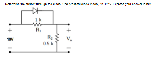 Solved Determine the current through the diode. Use | Chegg.com