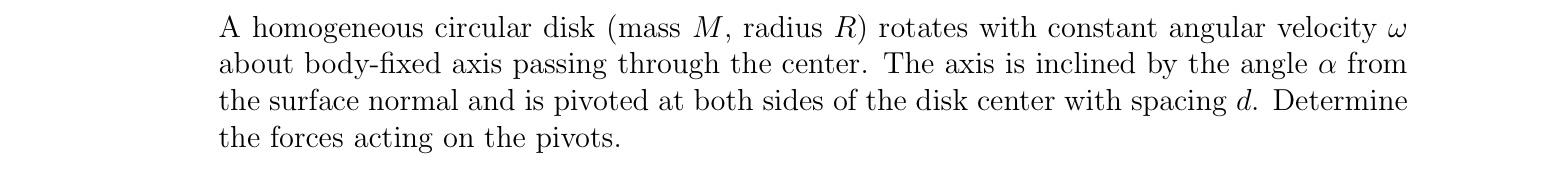 Solved A homogeneous circular disk (mass M, radius R) | Chegg.com